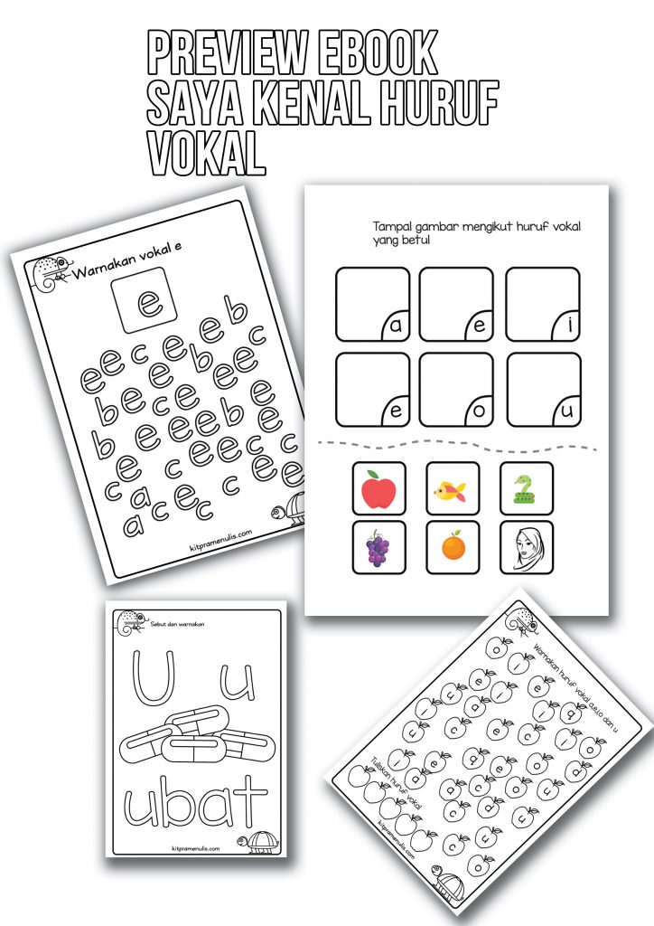 Ebook Latihan Huruf Vokal | Ebook Lembaran Kerja Huruf Vokal ...