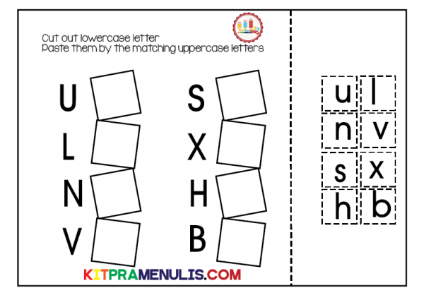 Cut Paste Lowercase Letter Match Worksheet