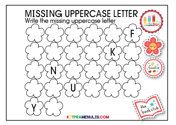 The Missing Uppercase Letter Worksheet | KitPraMenulis