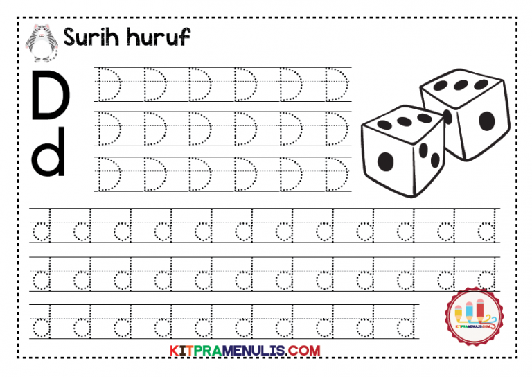 Lembaran Kerja Mengenal Huruf D | KitPraMenulis
